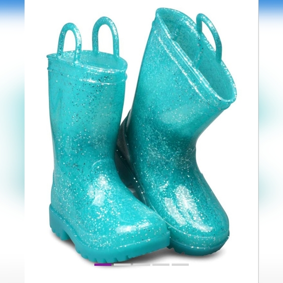 Zoogs | Shoes | Zoogs Girls Sparkle Shimmer Glitter Aqua Rain Boots ...
